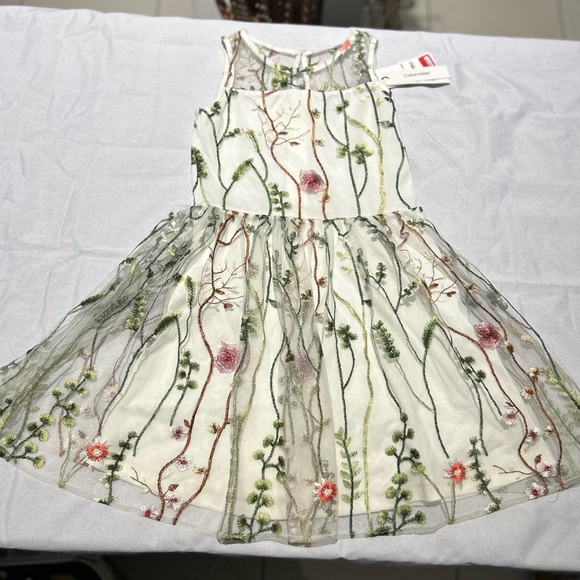 Calvin Klein | Dresses | Calvin Klein Embroidered Mesh Spring Dress ...